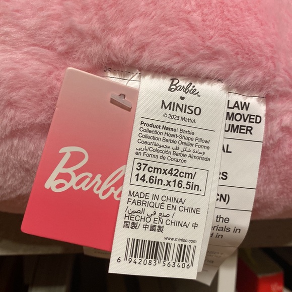 Barbie | Accents | Barbie X Miniso Pink Heart Pillow | Poshmark